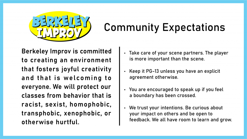 Community Expectations - Berkeley Improv